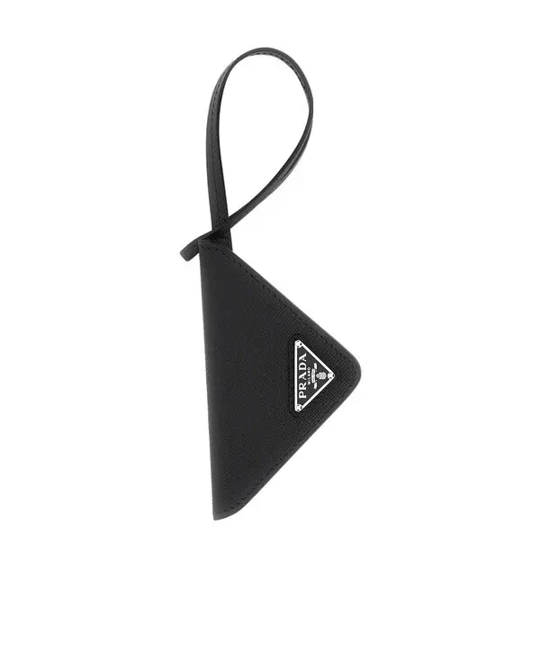Prada Triangle Logo Luggage Tag - Black
