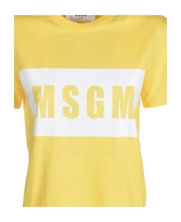 MSGM Round Neck Logo T-shirt - Yellow
