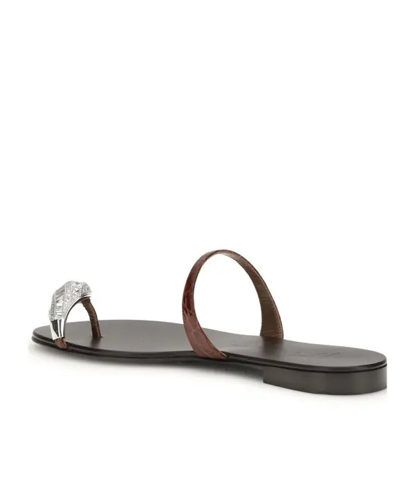 GIUSEPPE ZANOTTI Icon Ring Flat Sandals - Brown