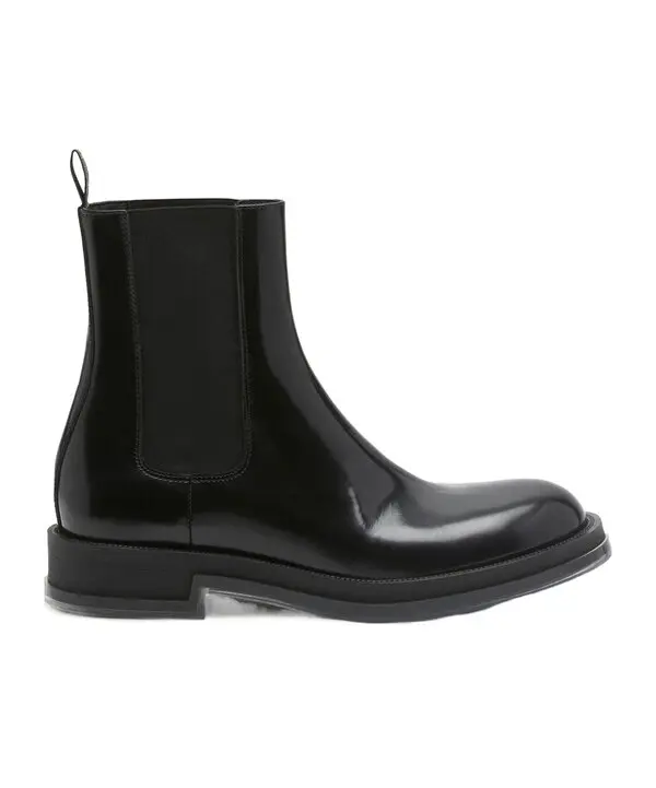 Alexander McQueen Round Toe Ankle Boots