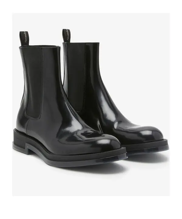 Alexander McQueen Round Toe Ankle Boots
