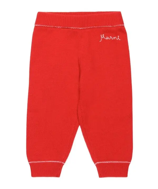 Marni Logo Embroidered Knitted Jogging Pants