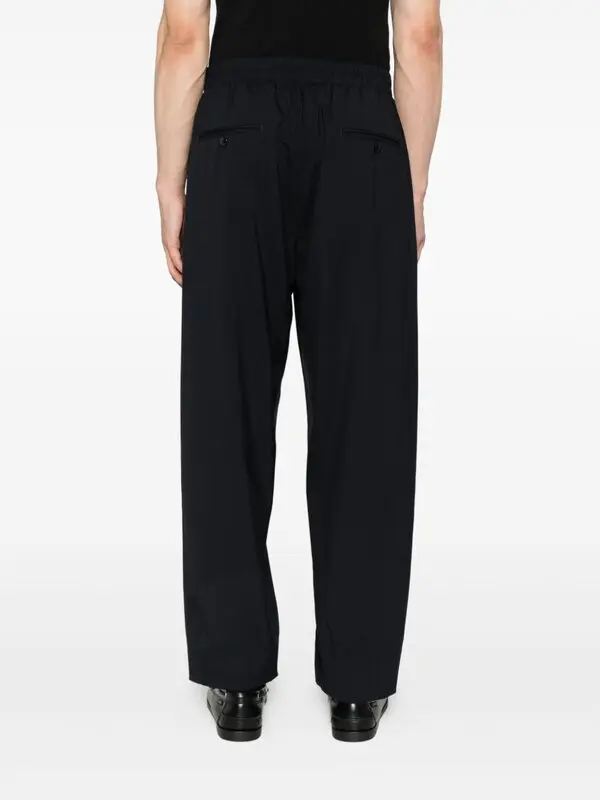 Giorgio Armani Button Detailed Pleated Trousers - Black