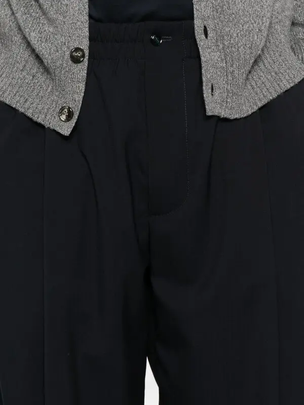 Giorgio Armani Button Detailed Pleated Trousers - Black