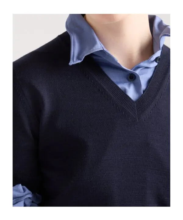 Prada V-neck Fine Knit Short Sleeve Sweater