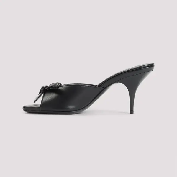 Miu Miu Leather Heeled Sandals With Bow Detail