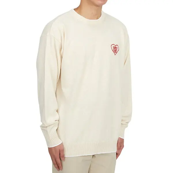 FAMILY FIRST Embroidered Logo Crew Neck Jumper - White