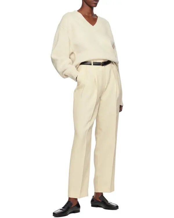 TOTEME Double-pleated Tapered Trousers - Nude