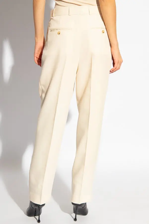 TOTEME Double-pleated Tapered Trousers - Nude