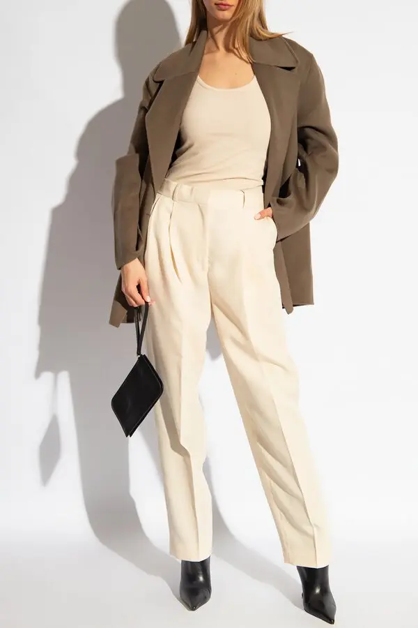 TOTEME Double-pleated Tapered Trousers - Nude