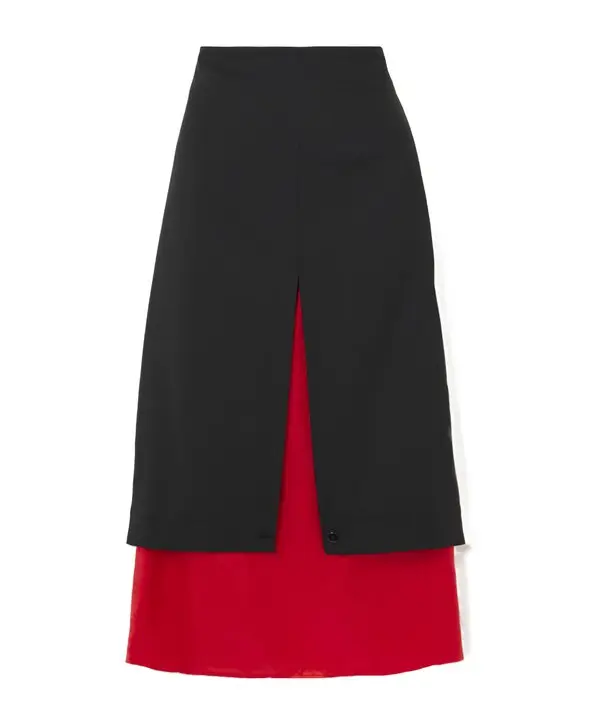 RÓHE Layered Midi Skirt - Black