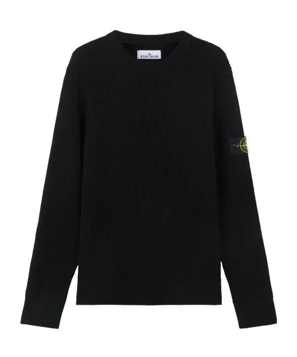 Stone Island Knitted Crewneck Jumper - Black