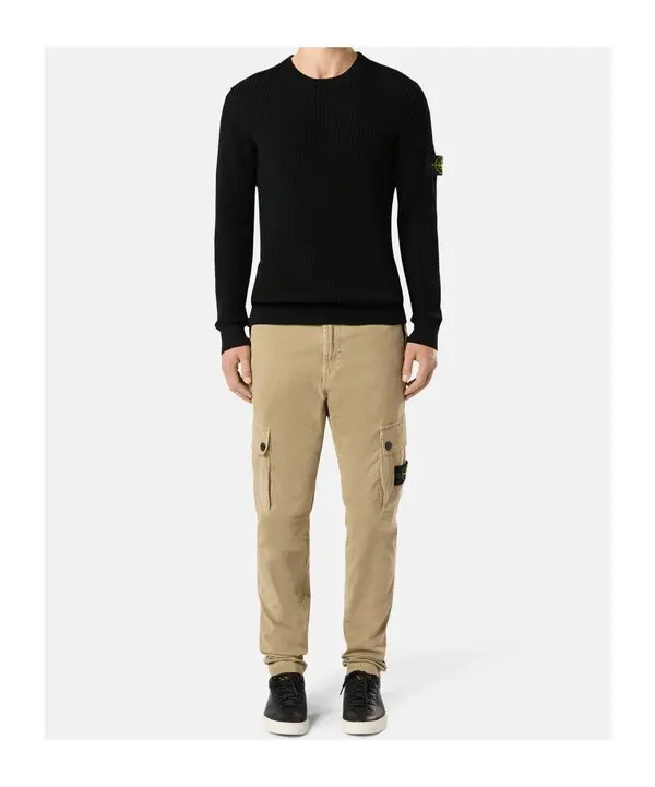 Stone Island Knitted Crewneck Jumper - Black