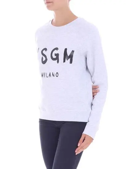 MSGM Logo Print Sweatshirt - White