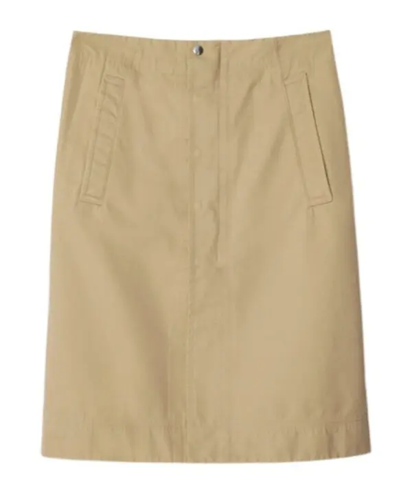 Burberry Midi Skirt With Front Slit - Light Brown