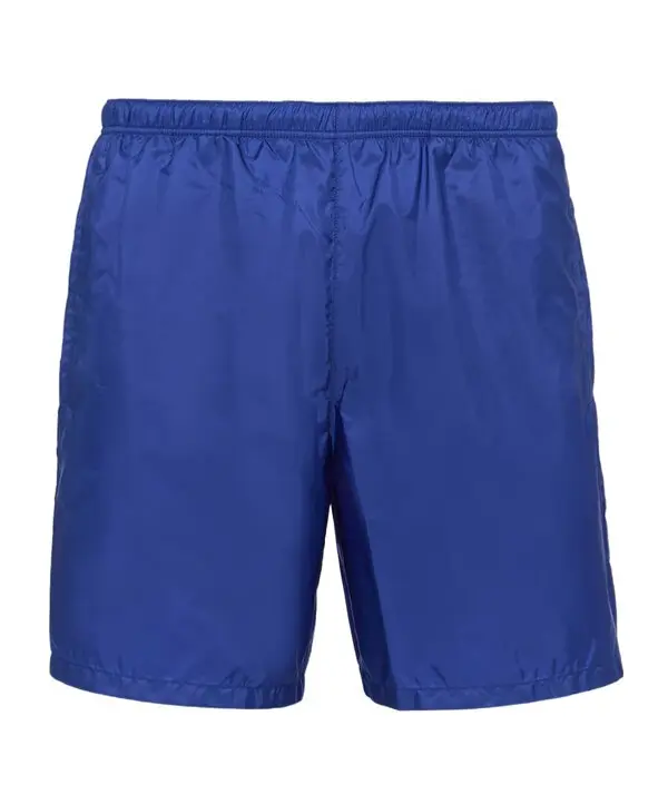 Prada Logo Printed Swim Shorts - Dark Blue
