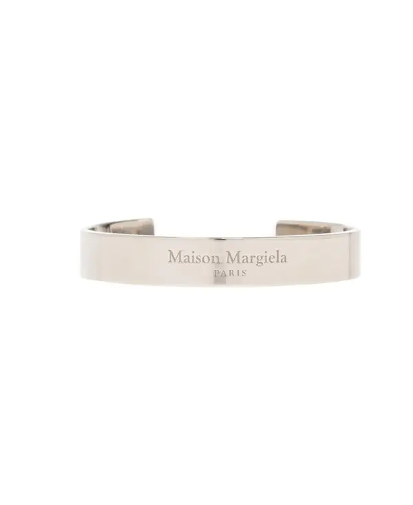 MAISON MARGIELA Logo Engraved Cuff Bracelet - White