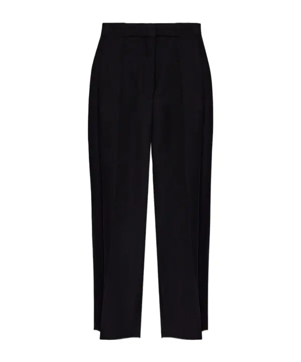 Balmain Pleated Grain De Poudre Trousers - Black