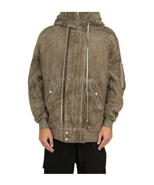 Rick Owens Pilot Jacket With Drawstring Hood