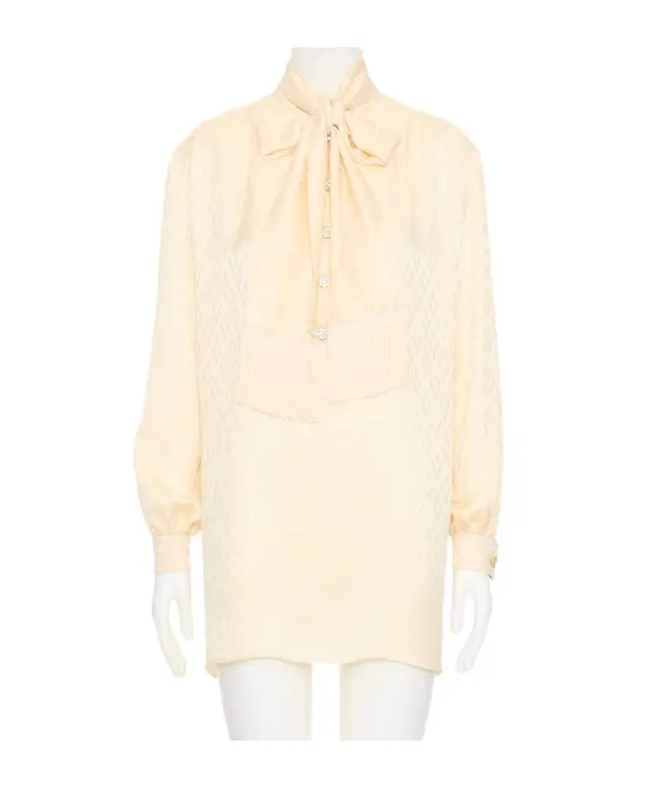 Valentino Garavani Long Sleeve Blouse With Bow Detail And Fringe - White