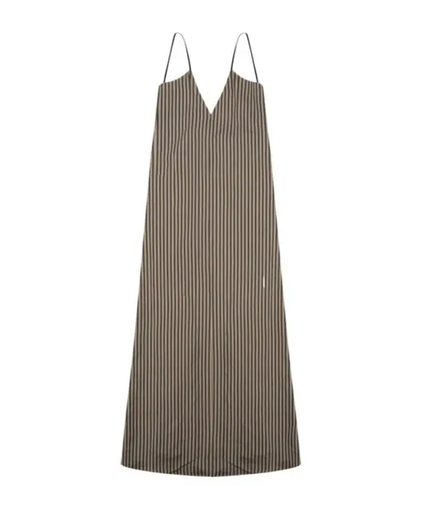 ALYSI Striped V-neck Slip Dress