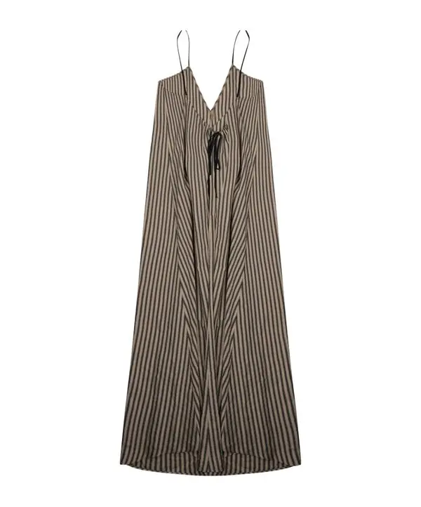 ALYSI Striped V-neck Slip Dress