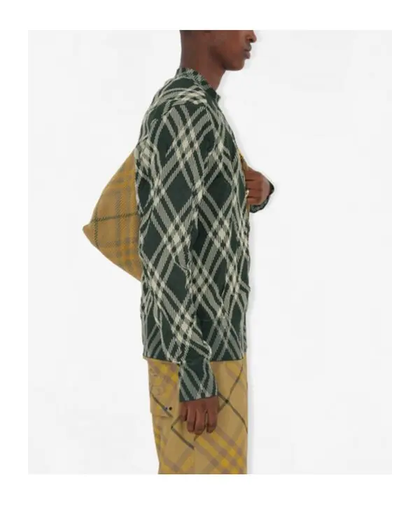Burberry Checked Crewneck Knitted Jumper - Black
