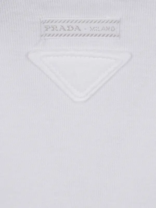 Prada Logo Patch Scoop Neck Tank Top - No