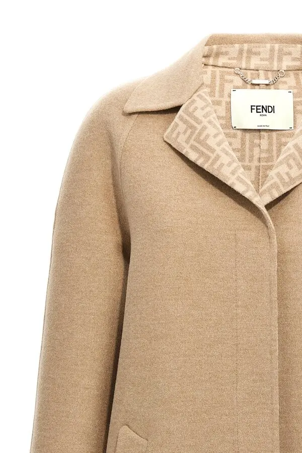 Fendi Long Sleeved Coat - Beige