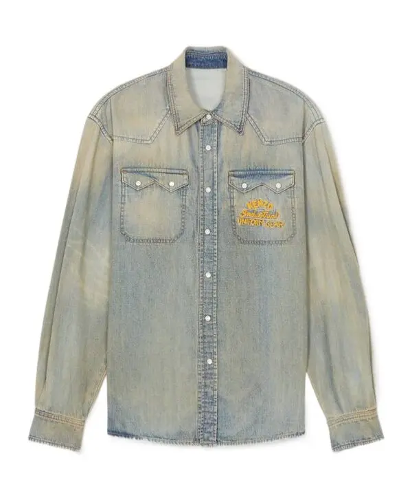 Kenzo Drawn Varsity Denim Western Shirt