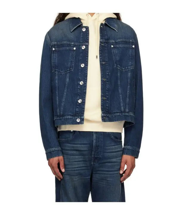 LANVIN Lapel Long Sleeve Denim Coat
