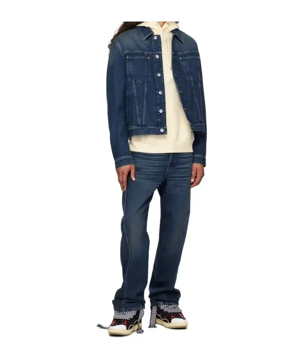 LANVIN Lapel Long Sleeve Denim Coat