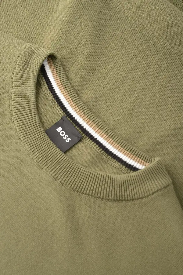 Hugo Boss Embroidered Logo Cotton Sweater - Gray