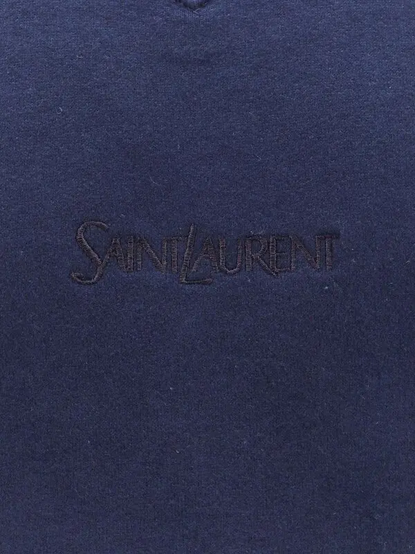 Saint Laurent Logo Embroidered Long-sleeved Hoodie