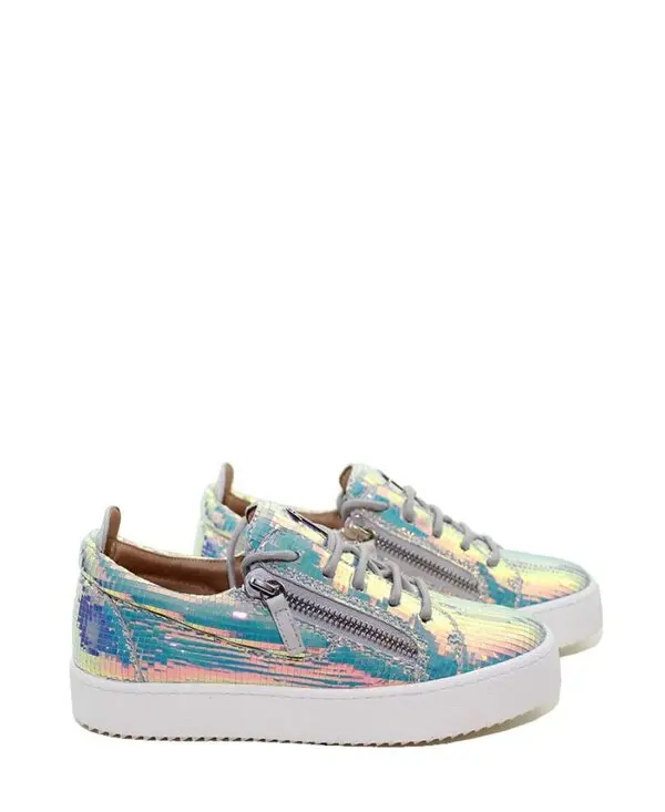 GIUSEPPE ZANOTTI Gloss Low-cut Skate Sneakers With Snakeskin Effect