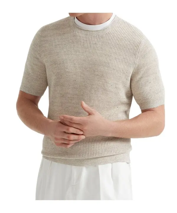 Brunello Cucinelli Half English Rib Knit T-shirt