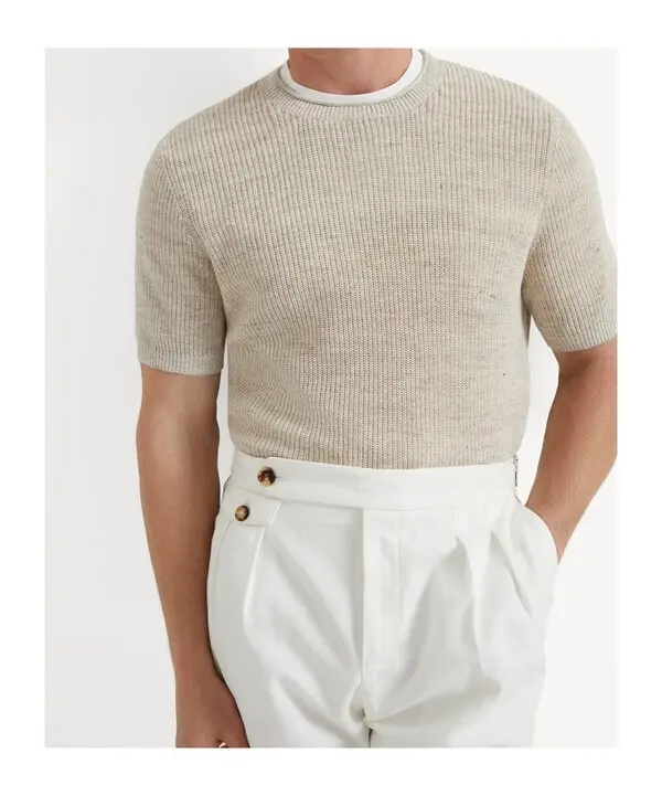 Brunello Cucinelli Half English Rib Knit T-shirt