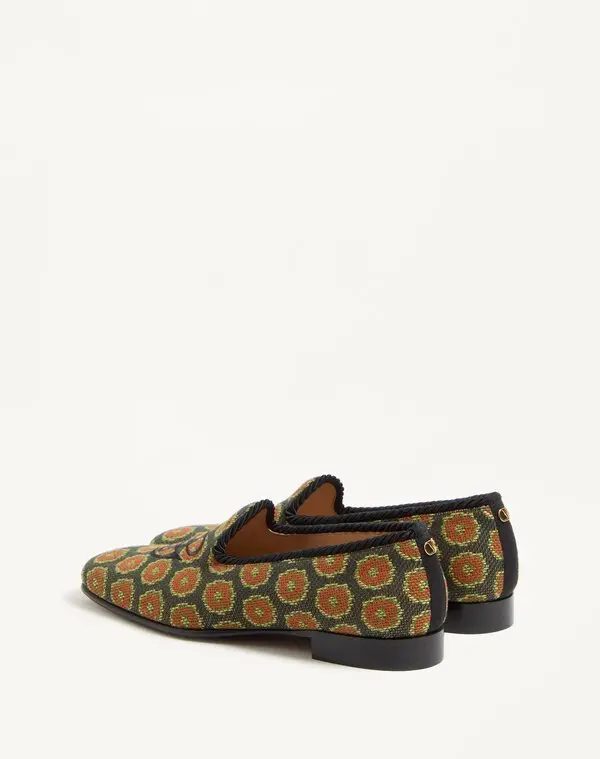 Valentino Garavani Logo Embroidered Floral Patterned Loafers