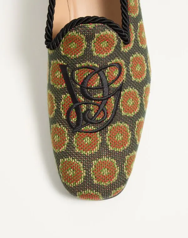 Valentino Garavani Logo Embroidered Floral Patterned Loafers