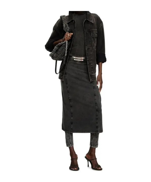 DIESEL® O-allegra Denim Midi Skirt