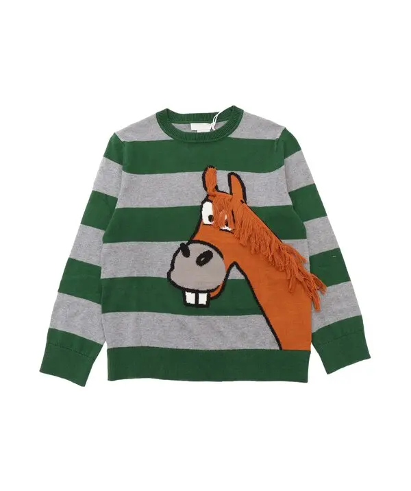 Stella McCartney Long Sleeve Sweater With Horse Applique