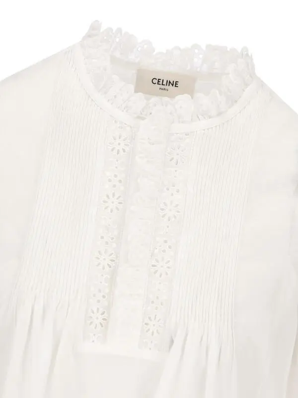 Celine Long Sleeve Lace Trim Shirt