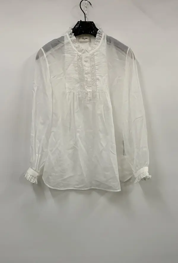 Celine Long Sleeve Lace Trim Shirt