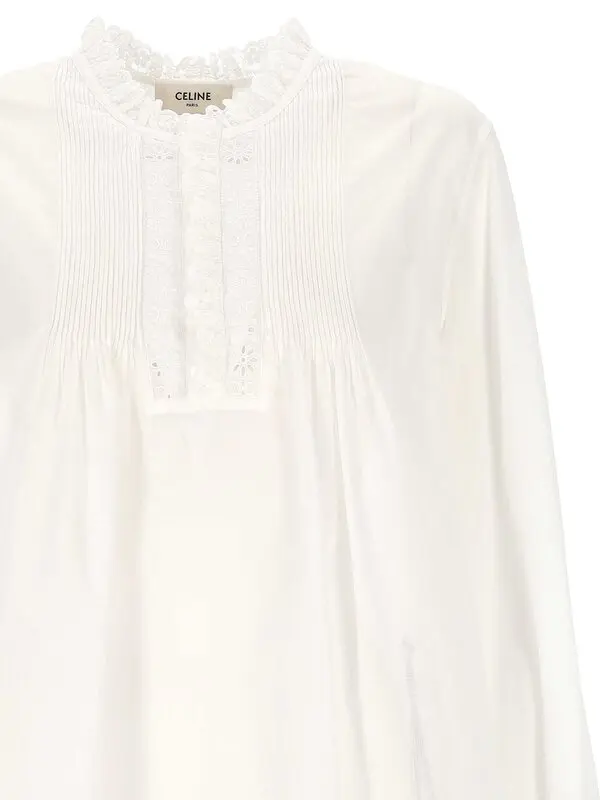 Celine Long Sleeve Lace Trim Shirt