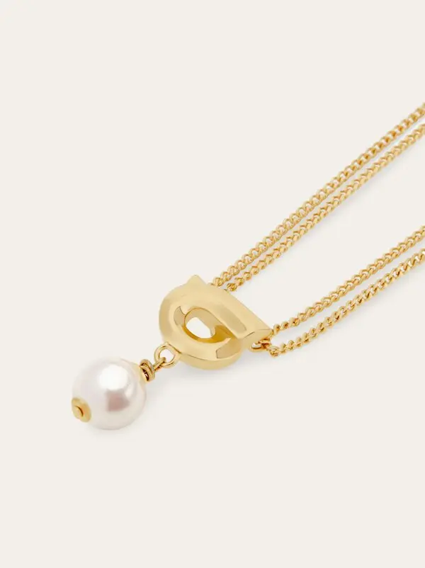 FERRAGAMO Gancini Pearl Pendant Necklace
