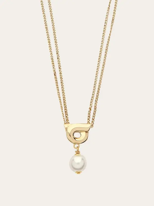 FERRAGAMO Gancini Pearl Pendant Necklace