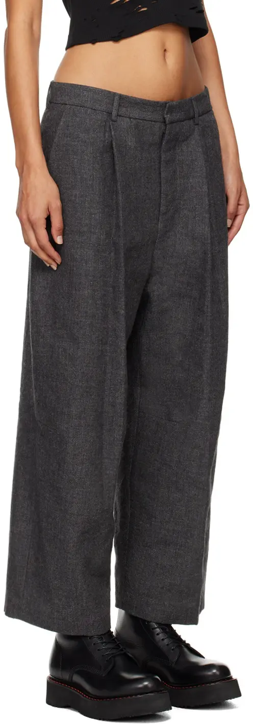 R13 Wide Pleated Trousers