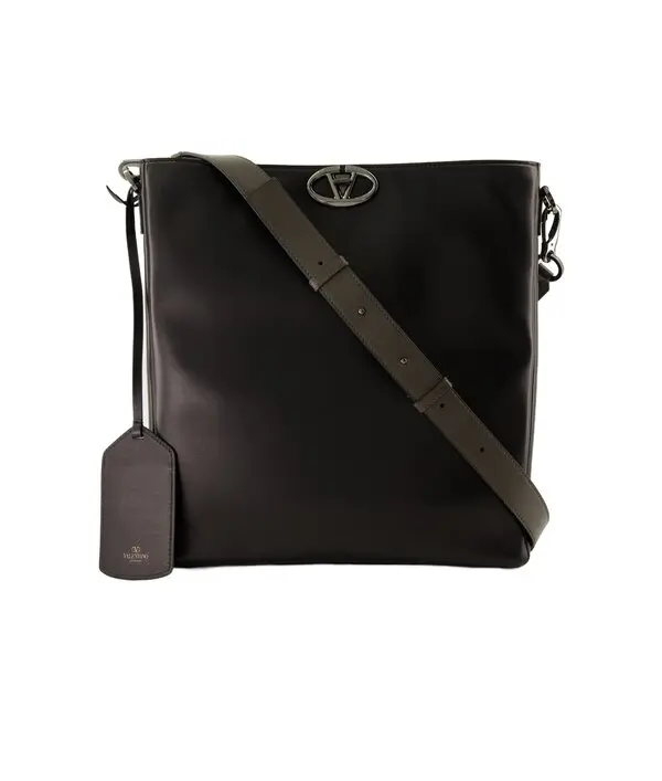 Valentino Garavani Vlogo Locker Strapped Shoulder Bag - Black