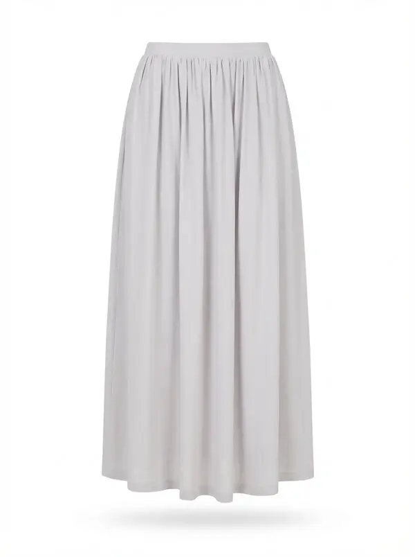 AYA MUSE Elastic Waist Midi Skirt - Blue
