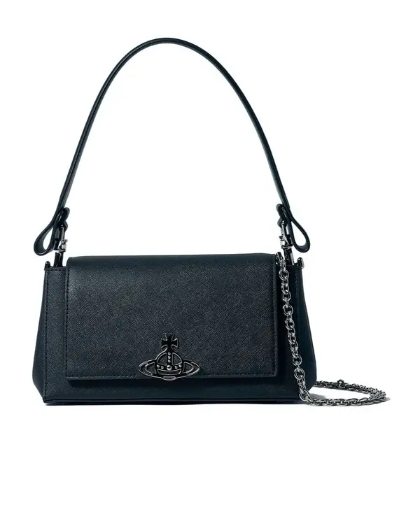 VIVIENNE WESTWOOD Orb Plaque Medium Handbag - Black